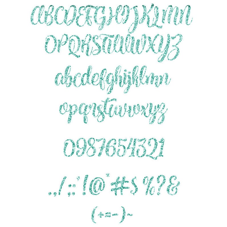 Mint Green Letters Mint Glitter Alphabet Mint Alphabet | Etsy