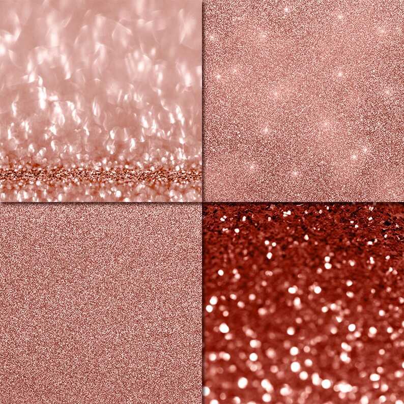 Rose Gold Glitter Digital Paper Glitter Textures Rose Gold | Etsy