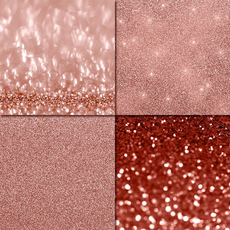 Rose Gold Glitter Digital Paper Glitter Textures Rose Gold - Etsy