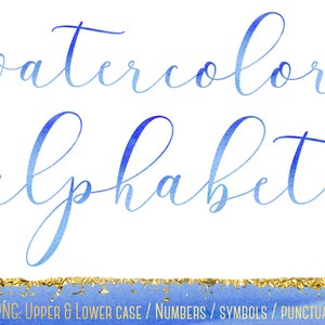 Watercolor Font Clipart Blue Watercolor Alphabet Clipart - Etsy UK