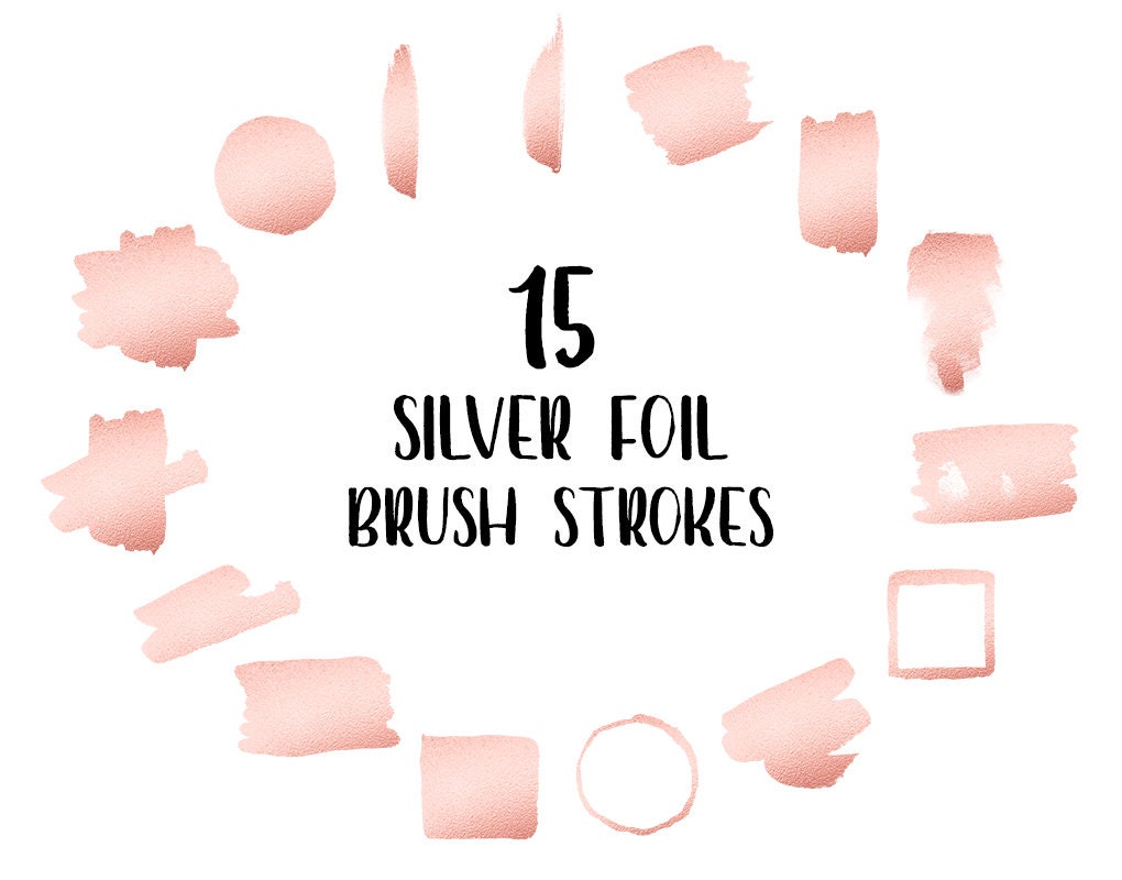Rose Gold Brush Strokes Clipart, Wedding Clipart, Rose Gold Glitter ...
