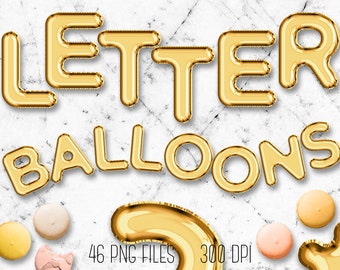 Rose Gold Letter Balloons Clipart, Rose Gold Alphabet Clip Art, Rose ...