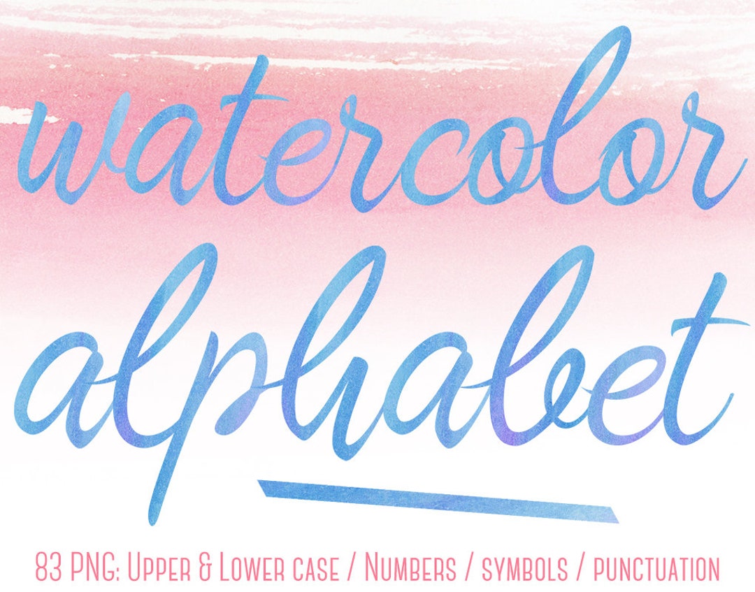 Blue Watercolor Alphabet Clipart Blue Alphabet Clip Art - Etsy