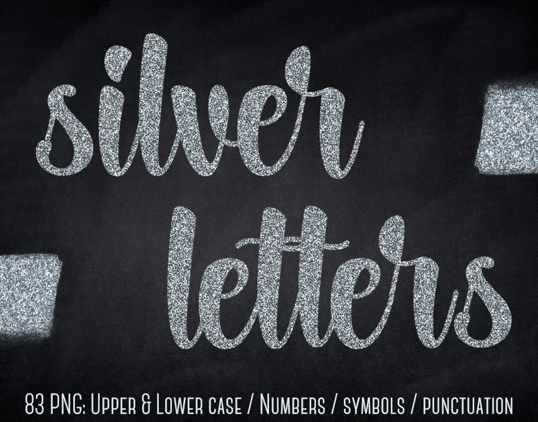 Silver Glitter Alphabet Clipart, Silver Font Clipart, Silver Alphabet ...