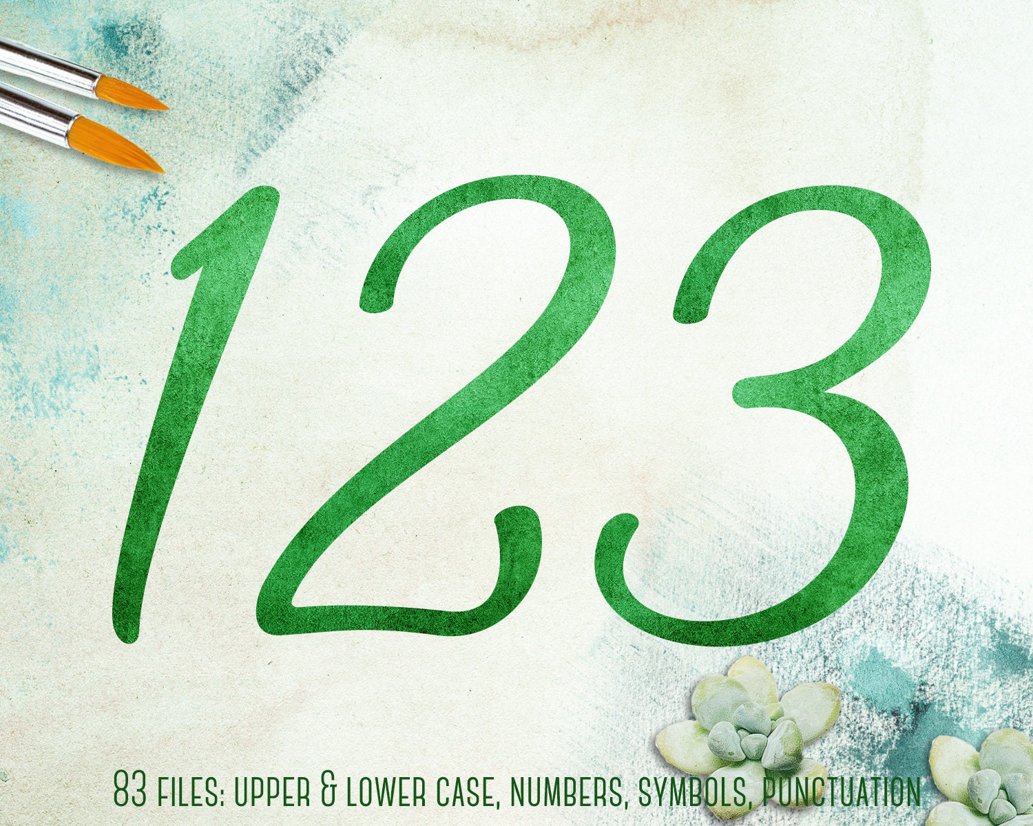 Watercolor Font Clipart, Green Watercolor Alphabet Clip Art, Watercolor ...