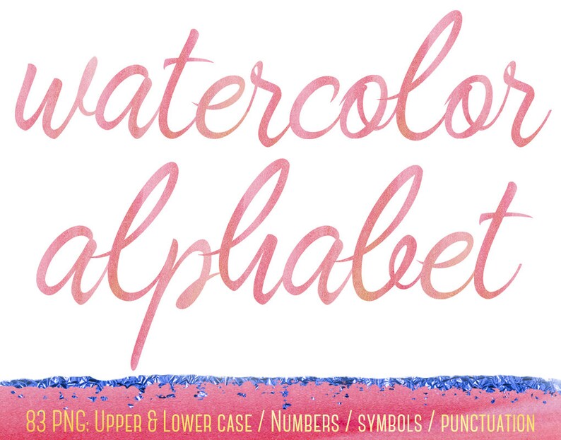 Pink Font, Pink Watercolor Alphabet Clipart, Pink Alphabet Clip Art ...