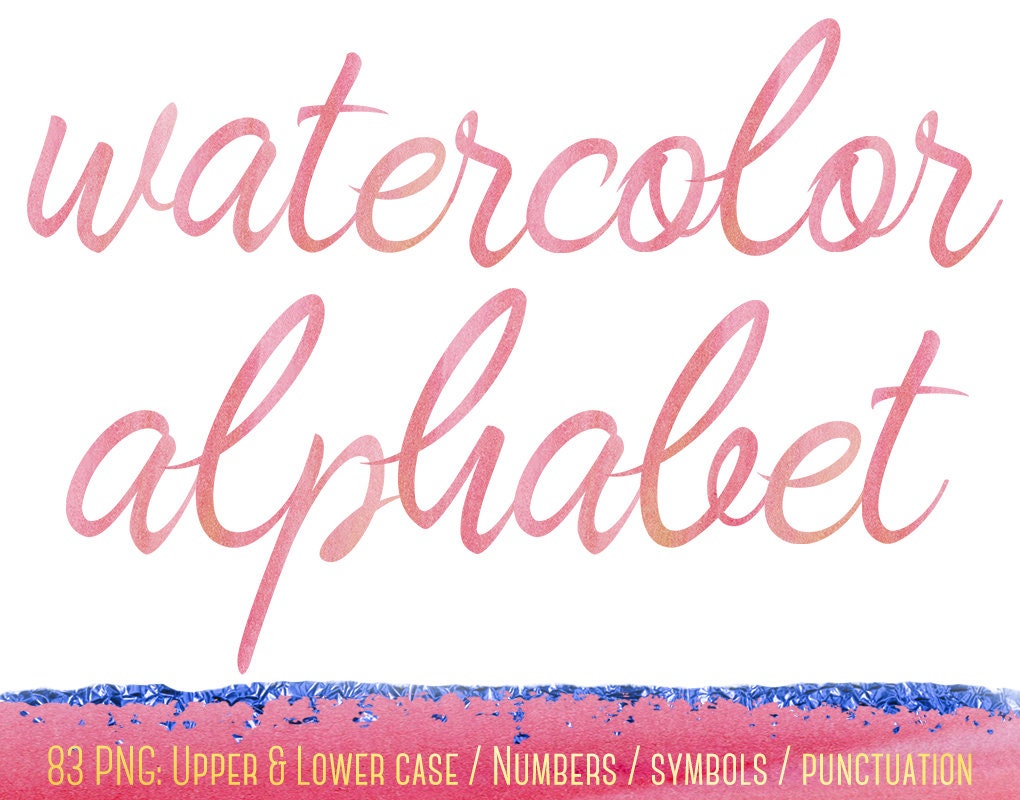 Pink Font, Pink Watercolor Alphabet Clipart, Pink Alphabet Clip Art ...
