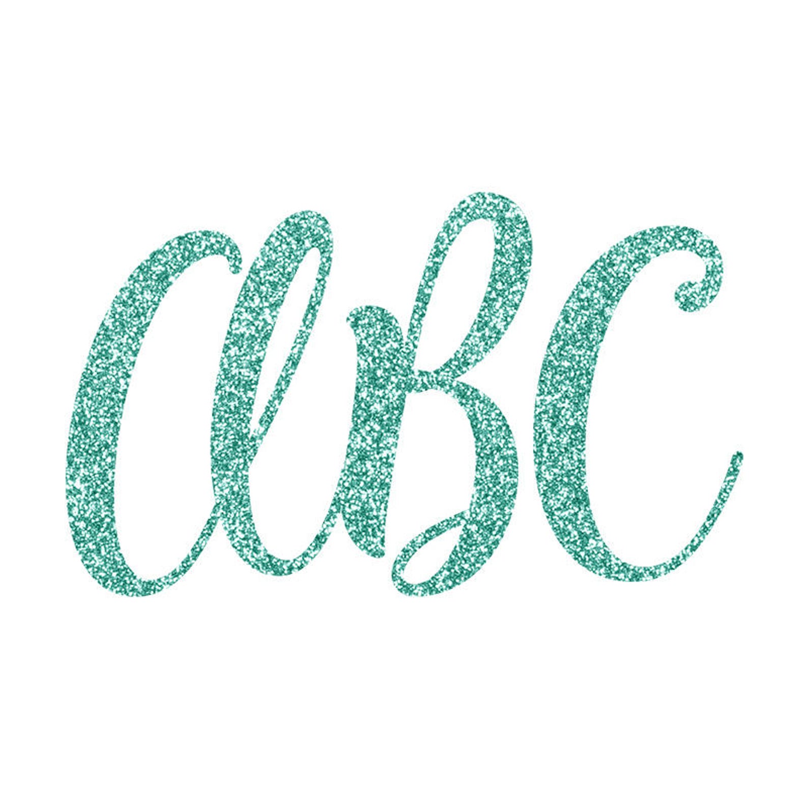 Mint Glitter Alphabet Clipart Mint Green Font Mint Letters - Etsy