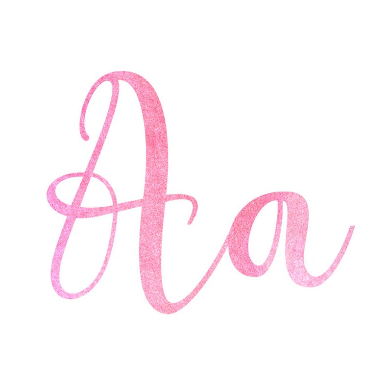 Pink Watercolor Letters Clipart, Watercolor Font, Pink Alphabet With ...