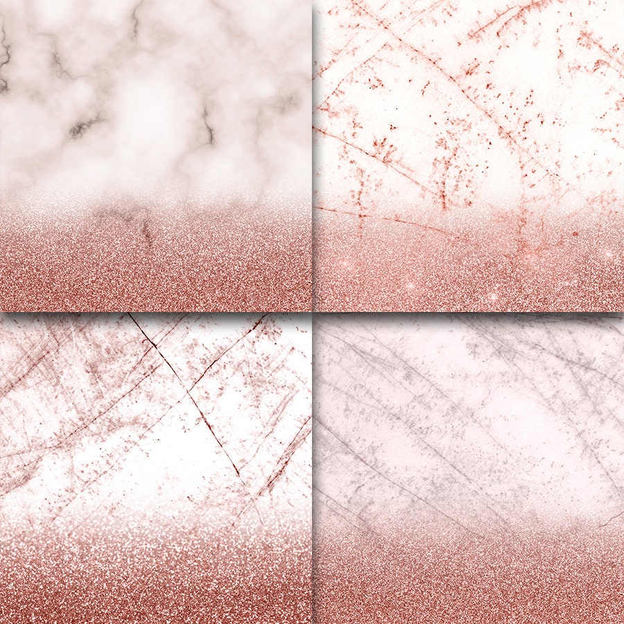 Rose gold marble glitter digital paper clipart Marble | Etsy