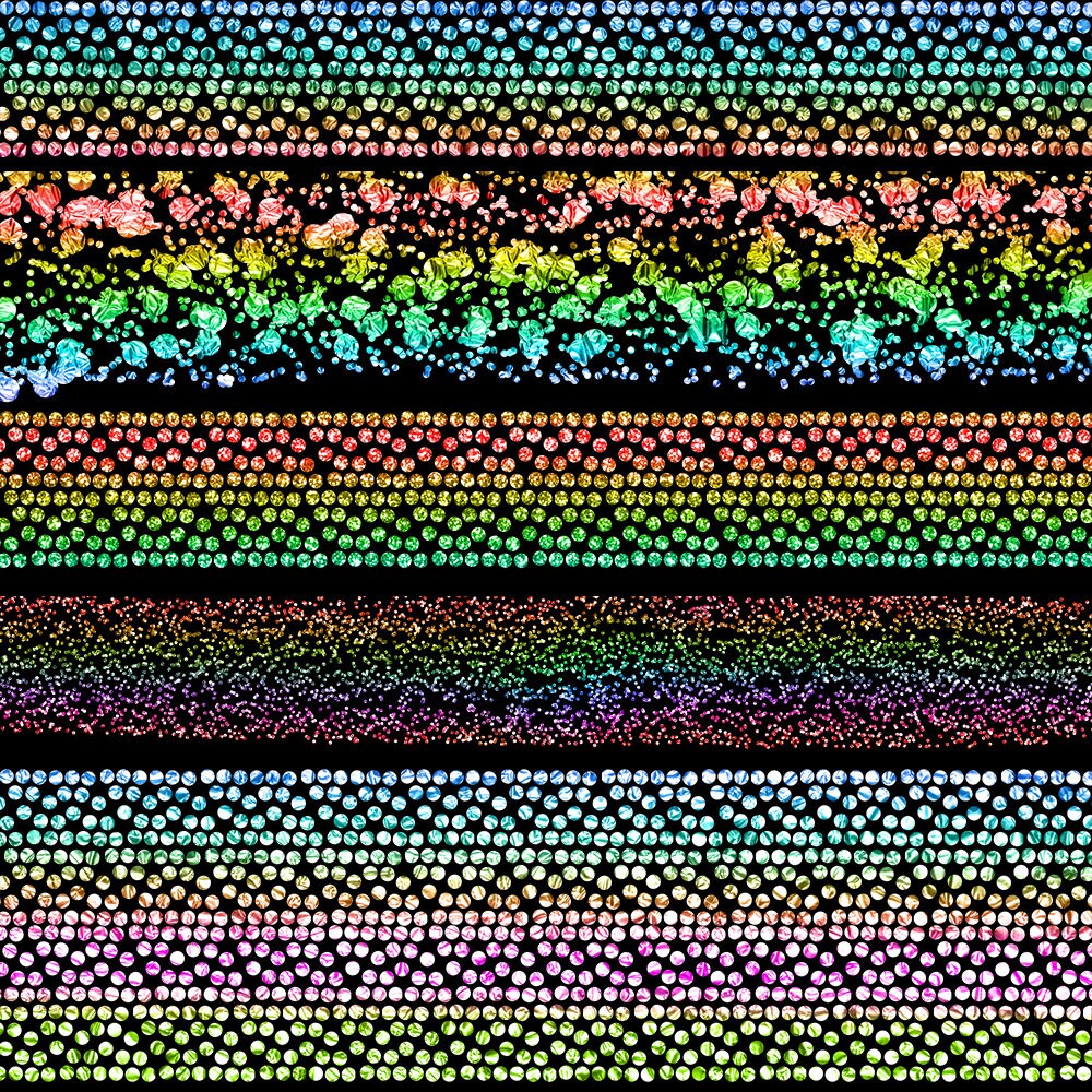 Rainbow Confetti Borders Clipart, Rainbow Border Overlays, Rainbow ...