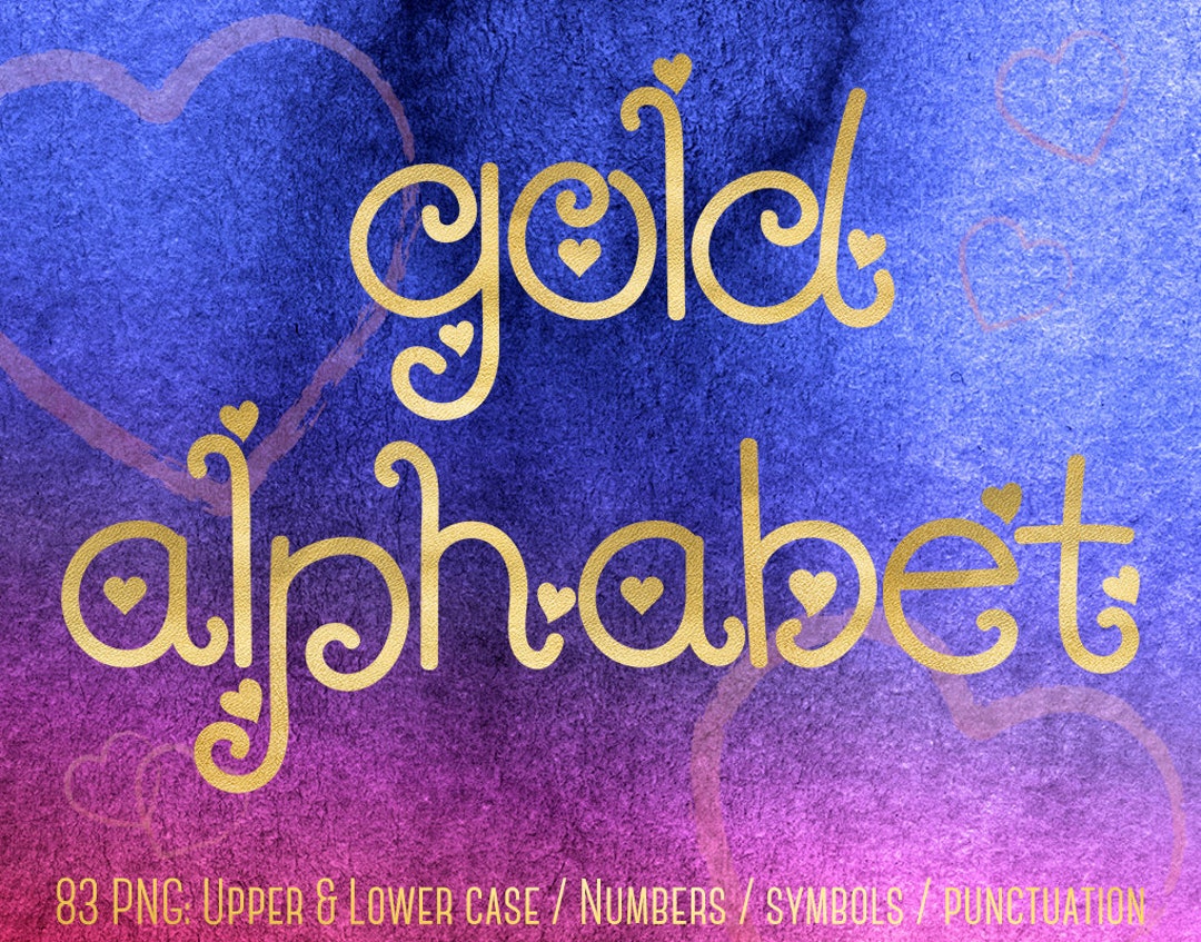 Love Letters Clip Art, Gold Foil Alphabet Clip Art, Gold Font Clip Art ...