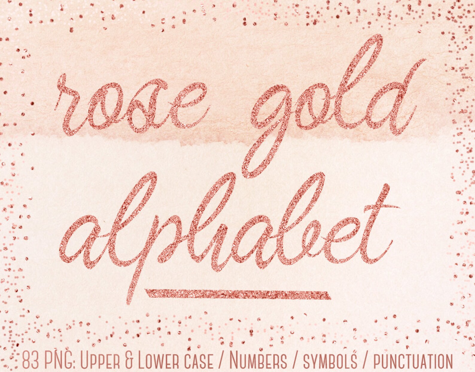 Rose Gold Font, Rose Gold Letters Clipart, Rose Gold Foil Alphabet ...