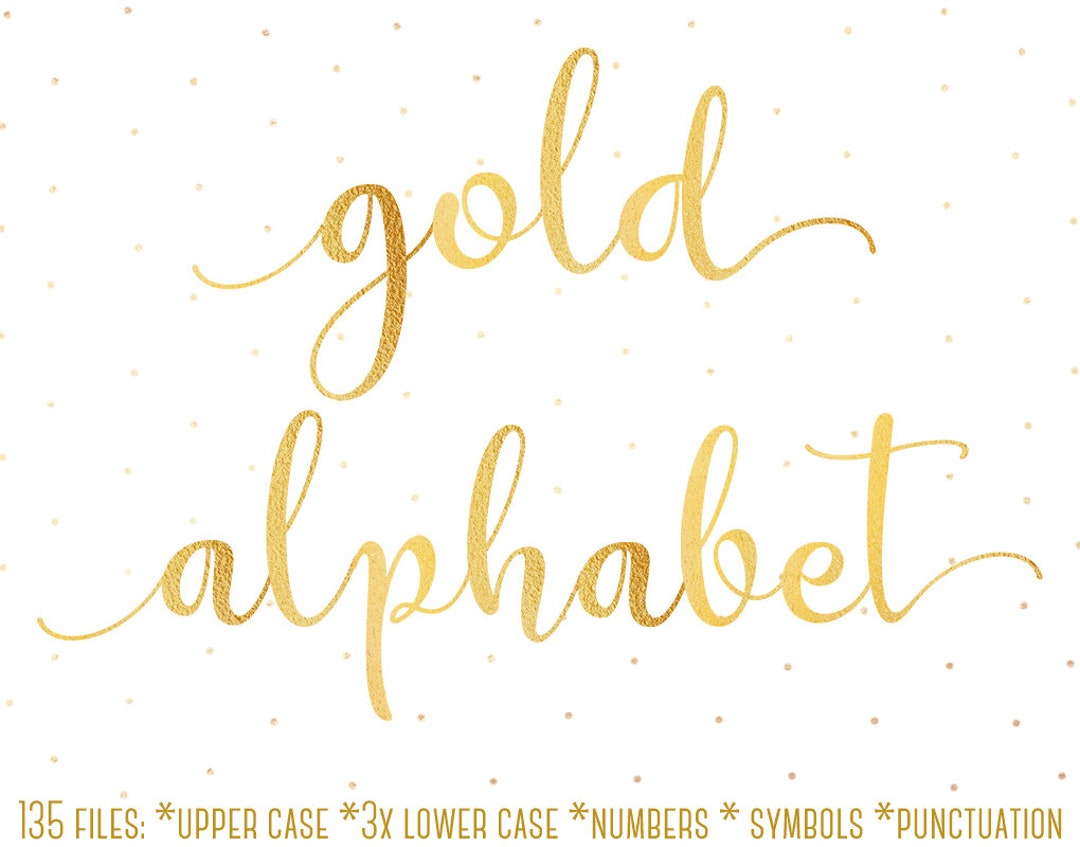 Gold Metallic Letters Clipart