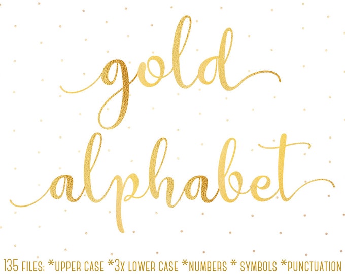 Gold Font Clipart, Gold Foil Alphabet Clipart, Gold Alphabet Clip Art ...