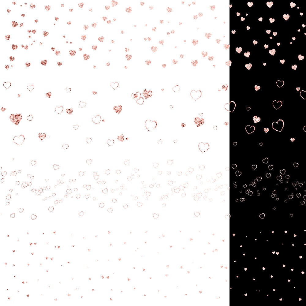 Rose Gold Confetti Borders Clipart Rose Gold Stars Rose Gold - Etsy