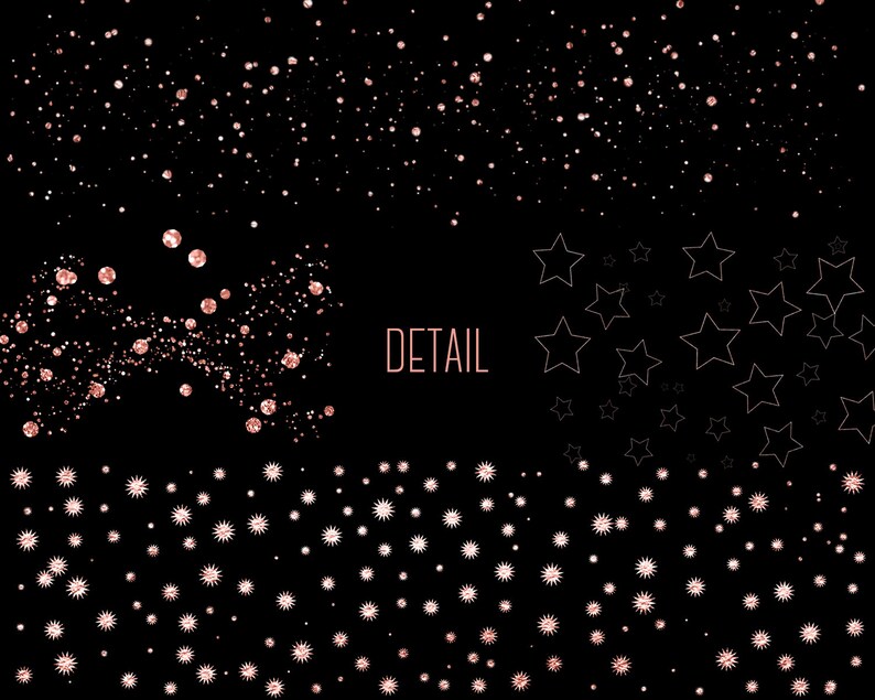 Rose Gold Confetti Clipart, Confetti Brush Strokes, Confetti Rose Gold ...