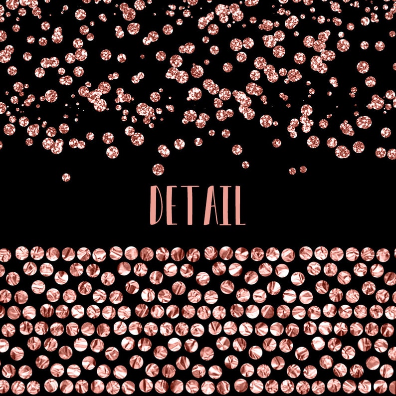 Rose Gold Confetti Borders Clipart Rose Gold Border Overlays - Etsy