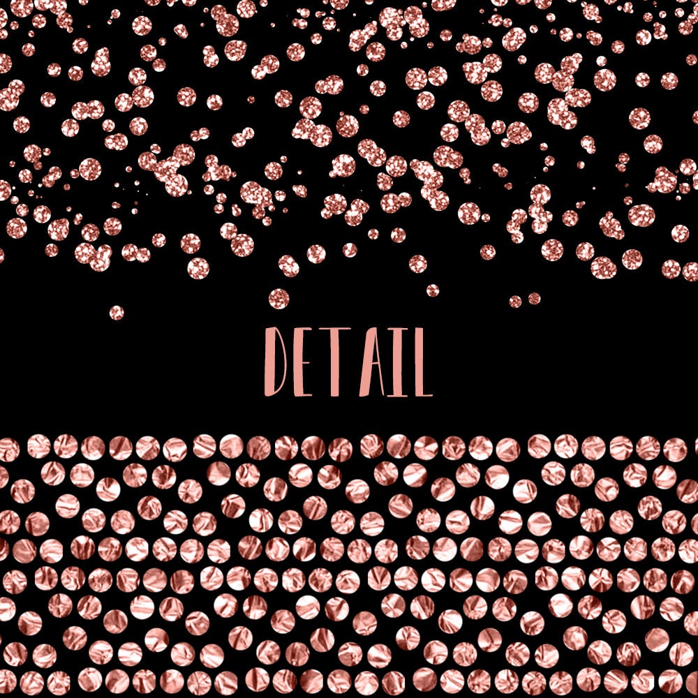 Rose Gold Confetti Borders Clipart Rose Gold Border Overlays - Etsy