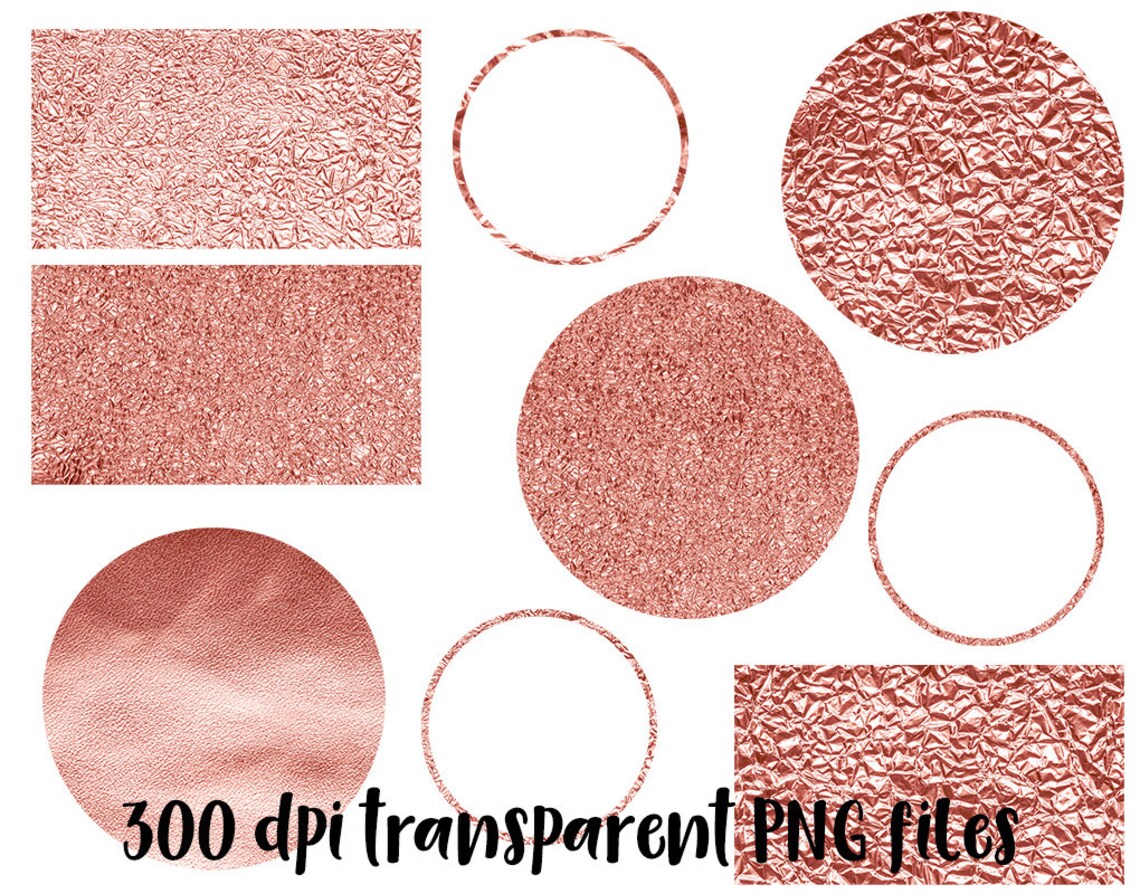 Rose Gold Design Elements Clipart, Rose Gold Clip Art, Rose Gold Foil ...