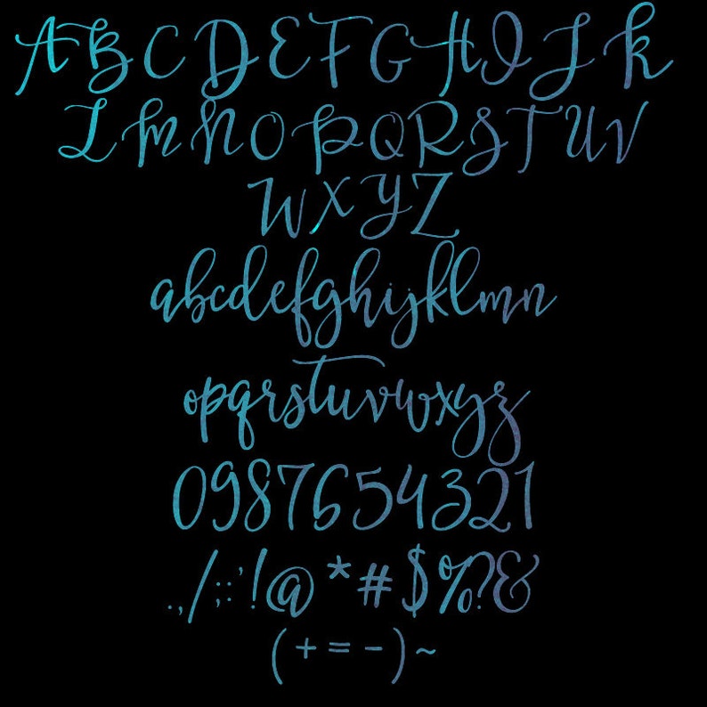 Teal Watercolor Alphabet Clipart, Turquoise Alphabet Clip Art ...