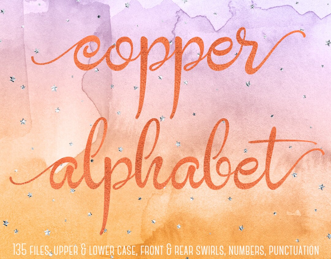 Copper Letters Clipart, Copper Font, Copper Alphabet With Swirls ...