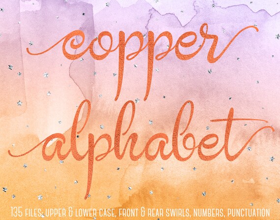 Copper Letters Clipart Copper Font Copper Alphabet With | Etsy