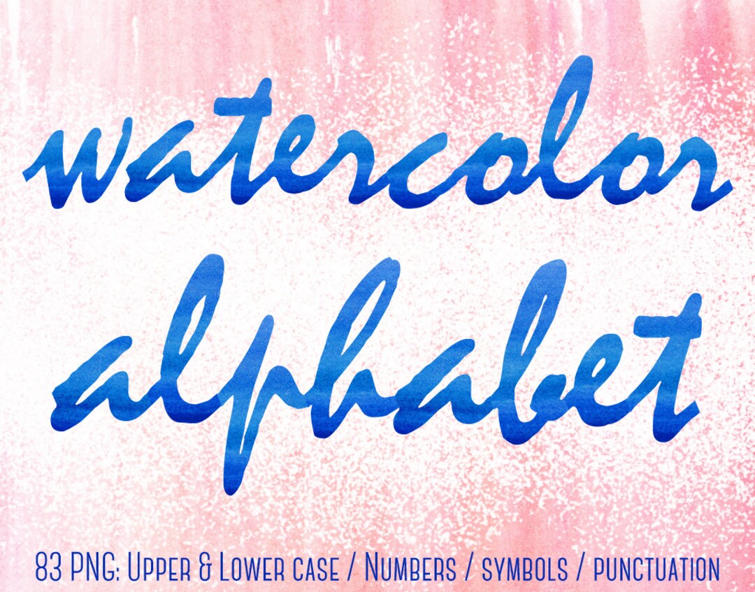 Blue Watercolor Alphabet Clipart Blue Alphabet Clip Art - Etsy