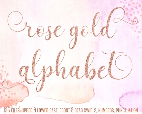 Materials Rose gold alphabet Rose gold letters clipart Rose gold font ...