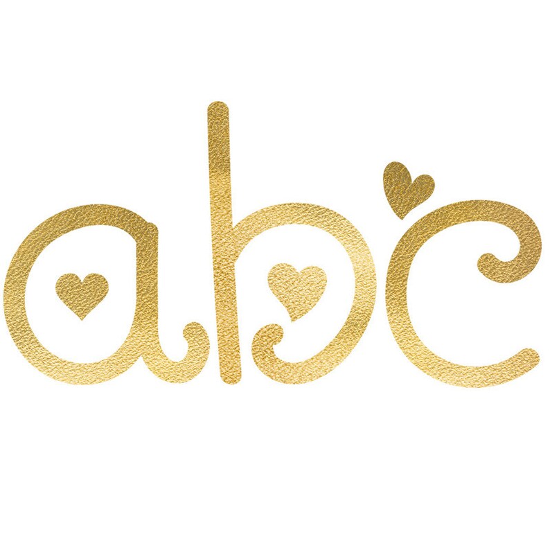 Love Letters Clip Art Gold Foil Alphabet Clip Art Gold Font | Etsy