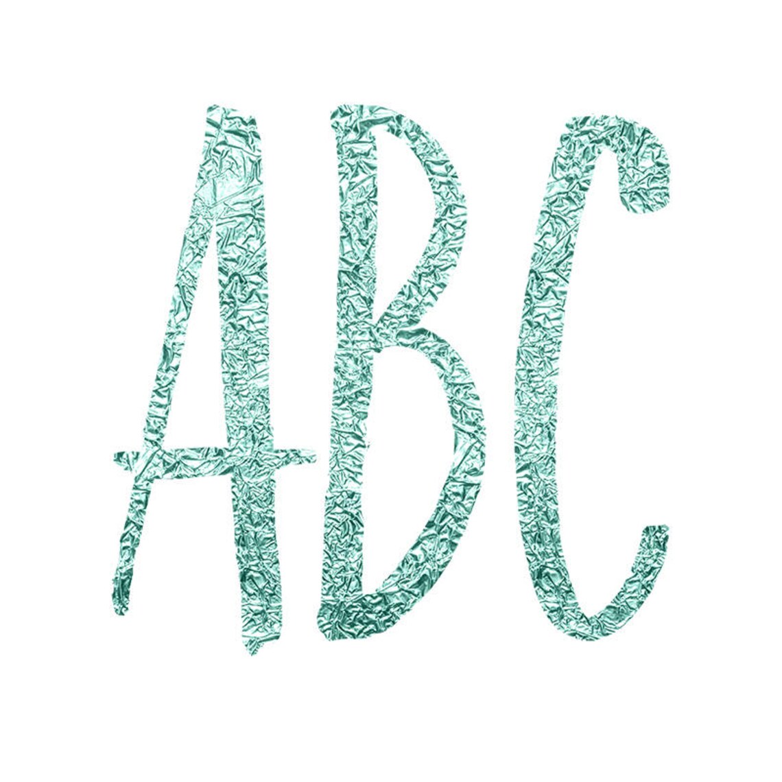 Mint Foil Alphabet Clipart Mint Green Clipart Mint Alphabet - Etsy