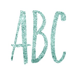 Mint Foil Alphabet Clipart, Mint Green Clipart, Mint Alphabet, Mint ...