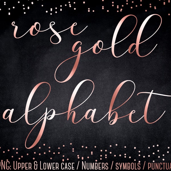 Metallic Rose Gold Font - Etsy