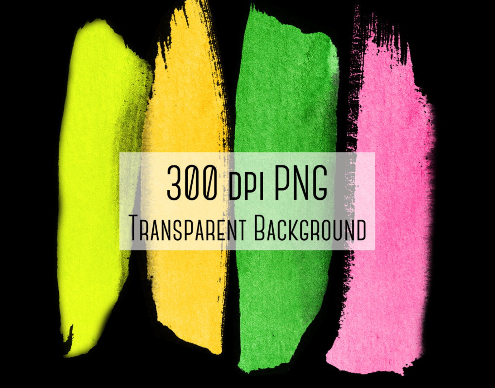 Neon Brush Strokes Clipart, Highlighter Clipart, Neon Paint, Paint ...