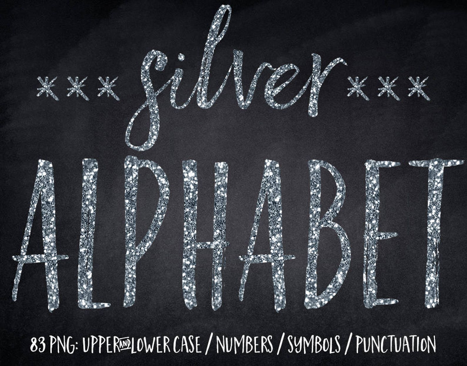 Buy 3 Pay for 2 Silver Glitter Alphabet Silver Alphabet - Etsy