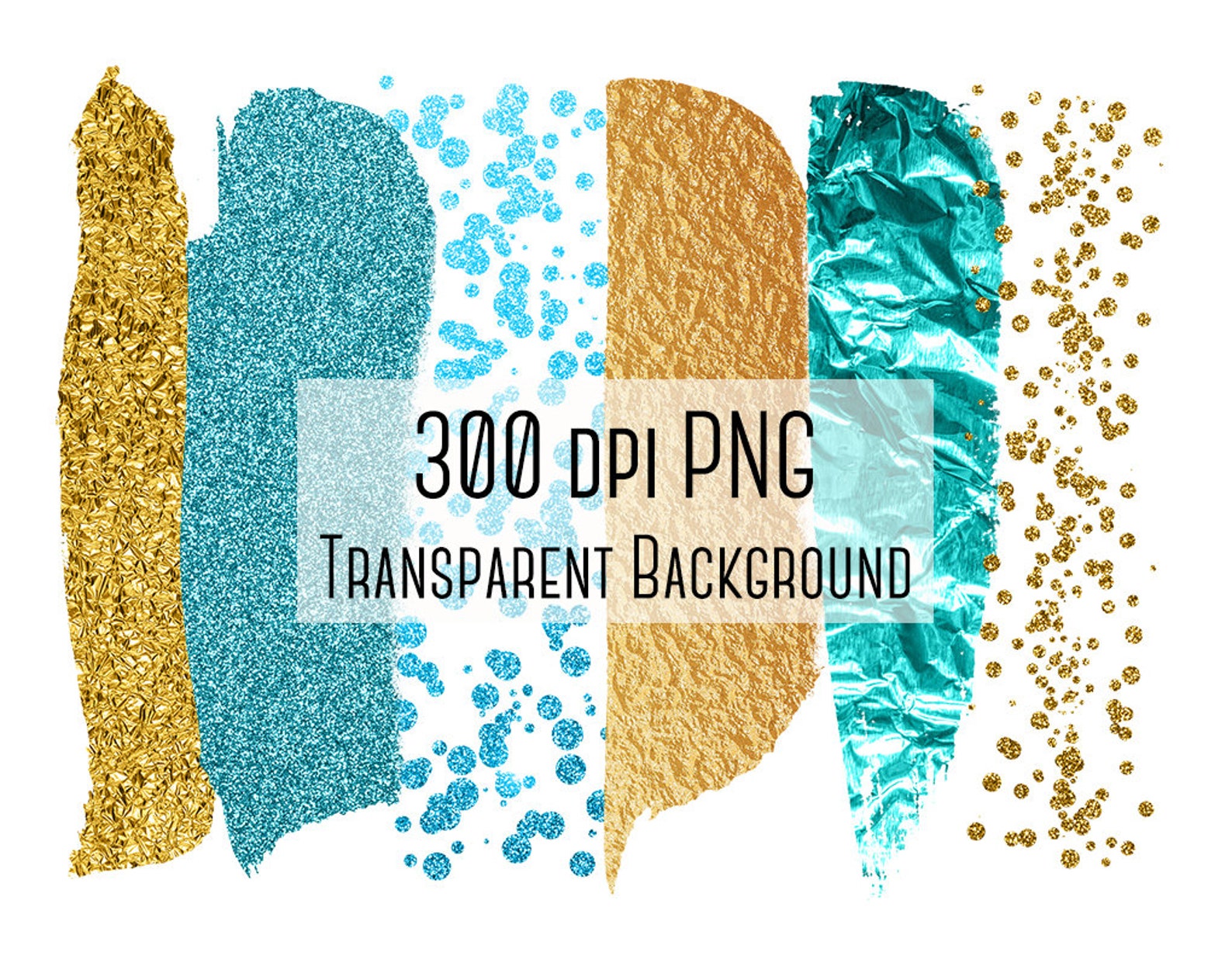 Gold Brush Strokes Clipart Turquoise Brush Strokes Clip Art - Etsy