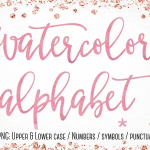 Pink Watercolor Alphabet Clipart Pink Alphabet Clip Art - Etsy