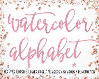 Pink Watercolor Alphabet Clipart, Watercolor Font, Pink Alphabet Clip ...
