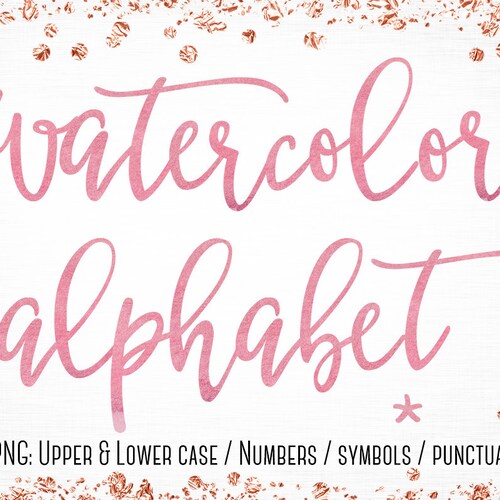 Pink Watercolor Alphabet Clipart Pink Alphabet Clip Art - Etsy