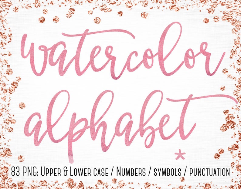 Pink Watercolor Alphabet Clipart Pink Alphabet Clip Art | Etsy