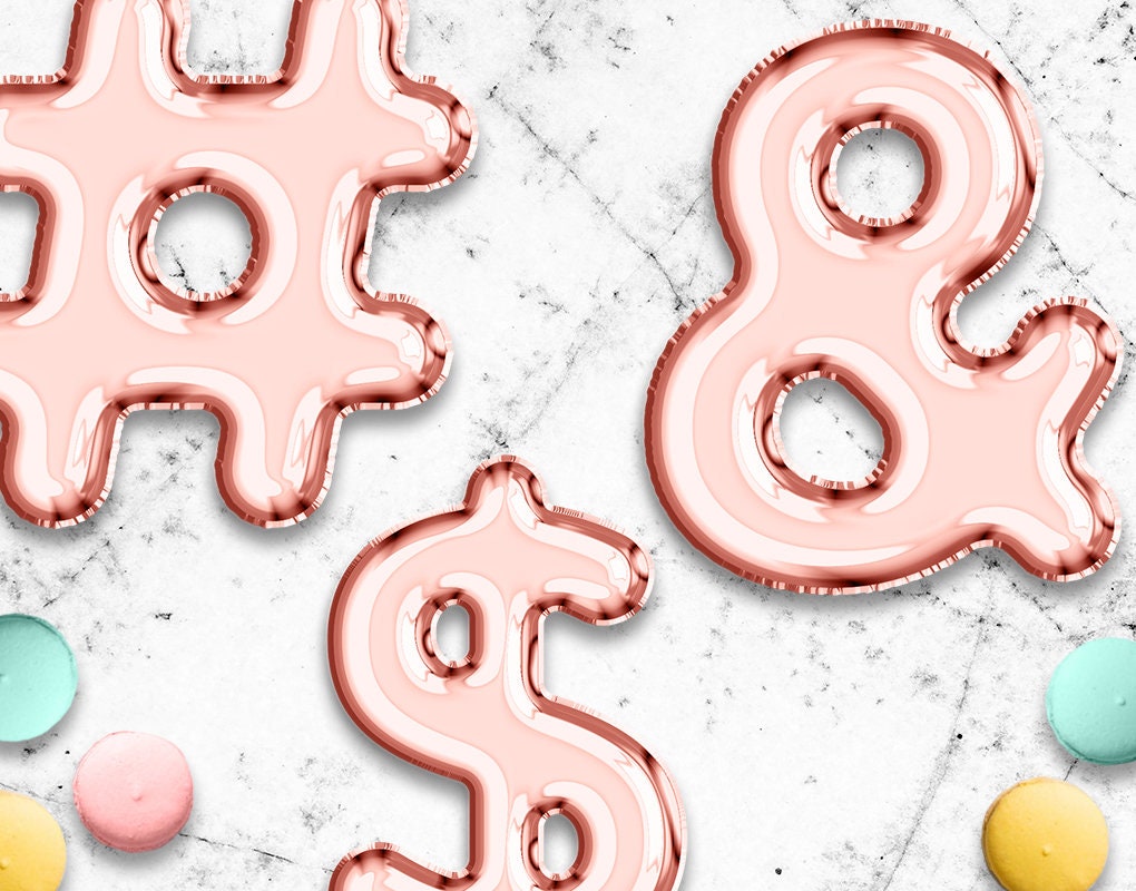 Rose Gold Letter Balloons Clipart, Rose Gold Alphabet Clip Art, Rose ...