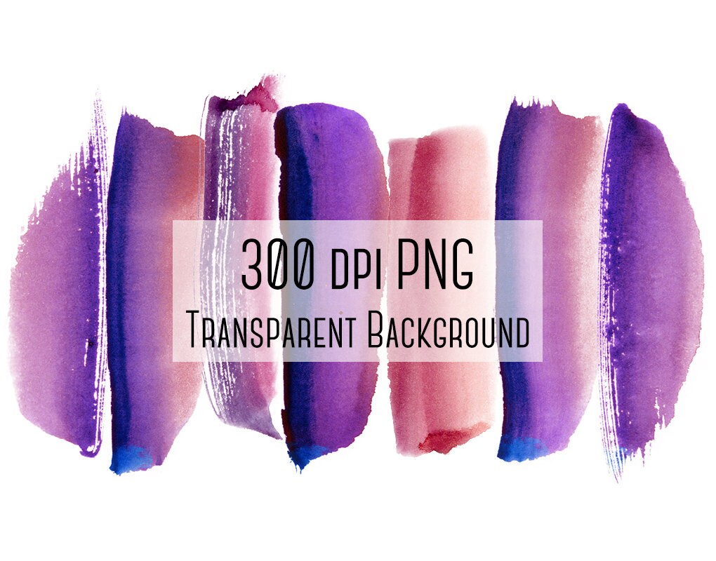 Pink Watercolor Brush Strokes Clipart, Purple Brush Strokes Clip Art ...