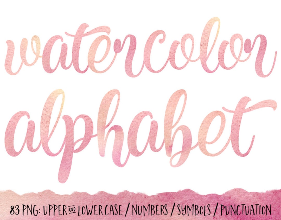 Blush Watercolor Alphabet Clipart, Pink Alphabet Clip Art, Watercolor ...