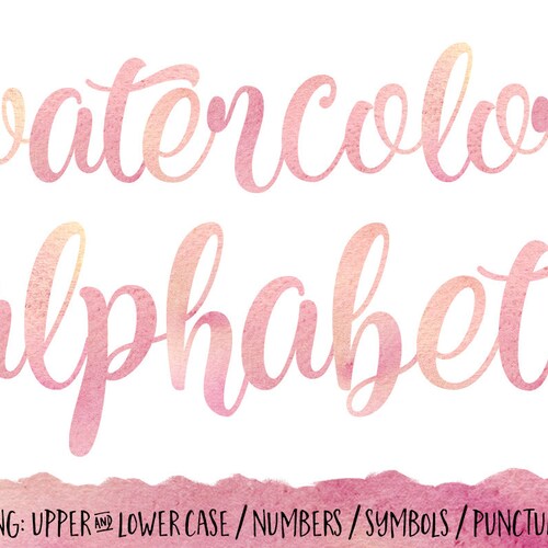 Blush Watercolor Alphabet Clipart Pink Alphabet Clip Art - Etsy