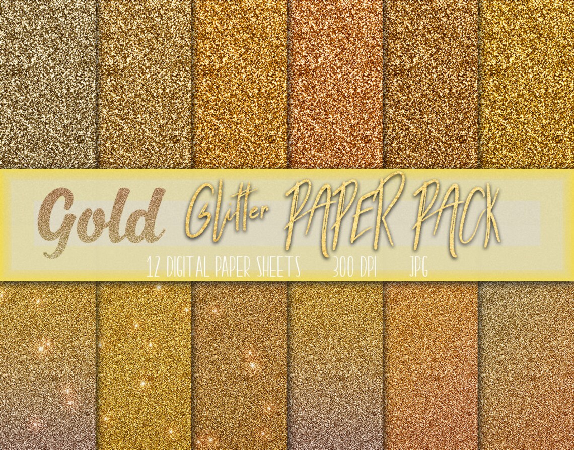 Gold Glitter Digital Paper Gold Background Glitter Gold - Etsy