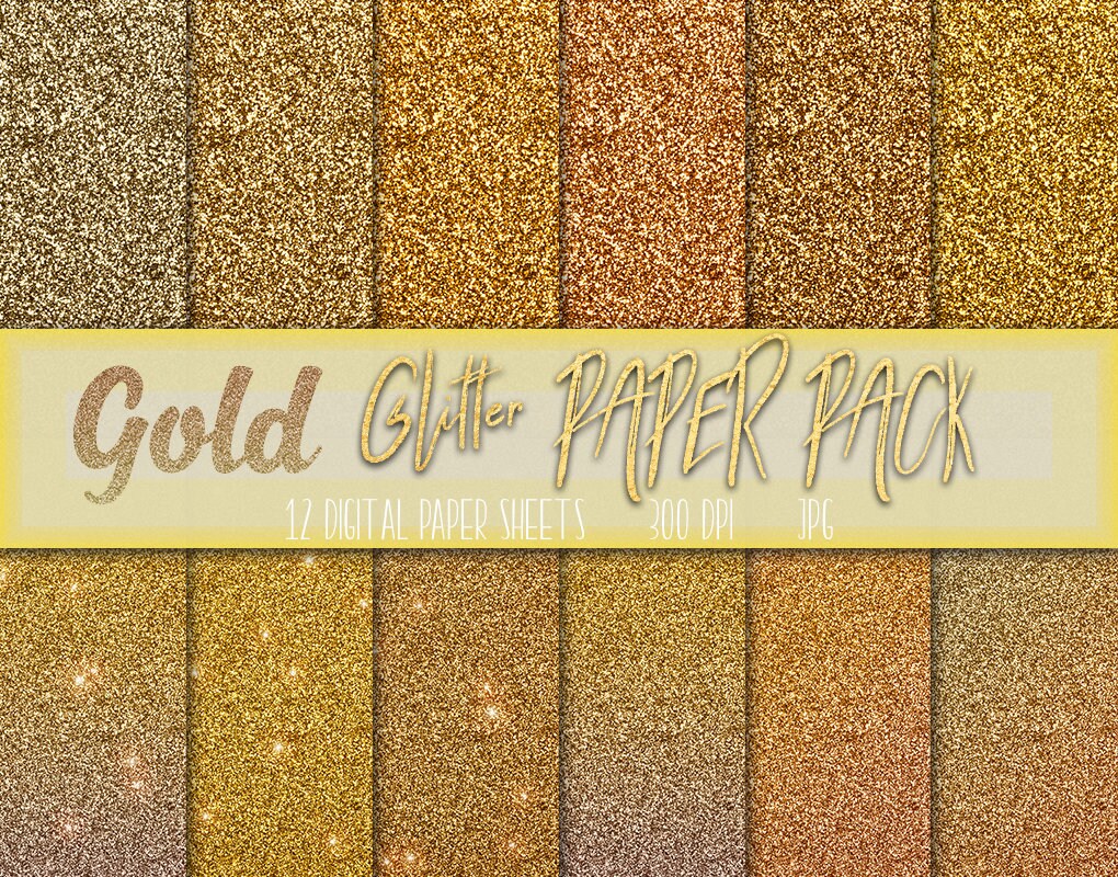 Gold Glitter Digital Paper Gold Background Glitter Gold - Etsy