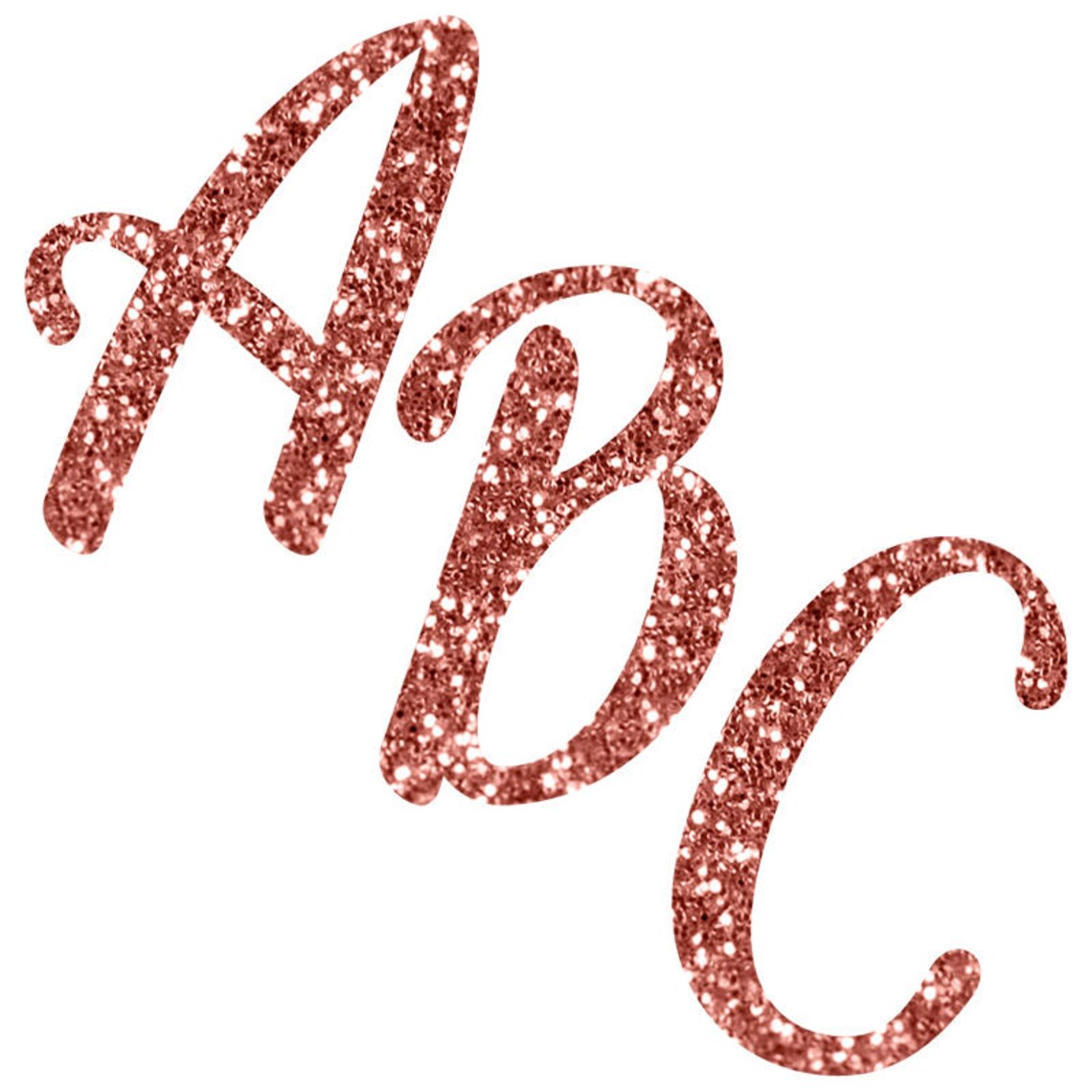 Rose Gold Glitter Alphabet, Rose Gold Letters, Rose Gold Alphabet ...