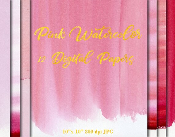 Pink Watercolor Textures Watercolor Digital Paper Clipart | Etsy