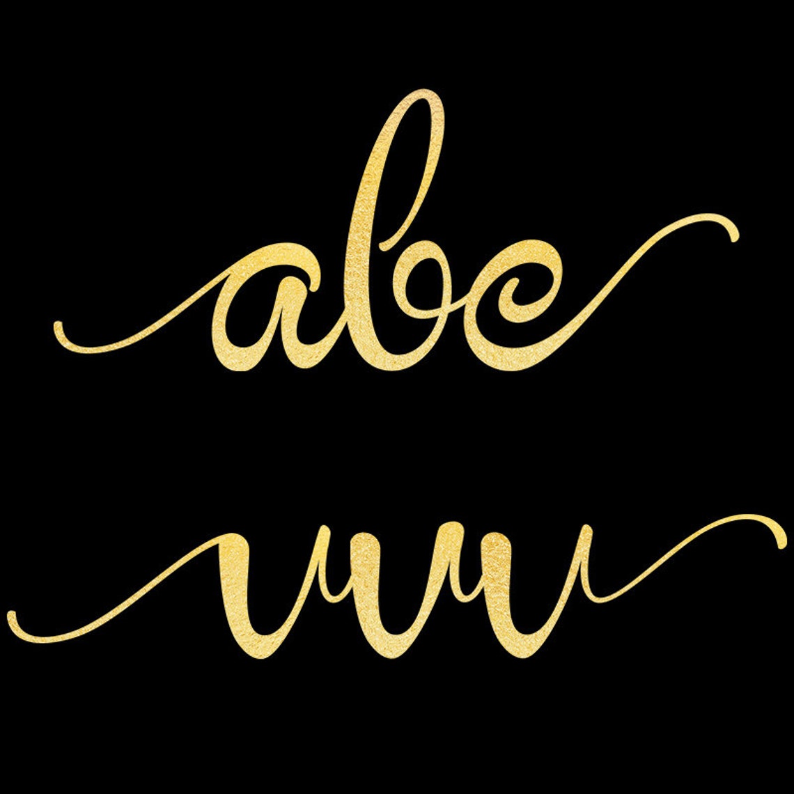 Gold Alphabet Clipart, Gold Font, Gold Letters With Swirls, Gold Foil ...
