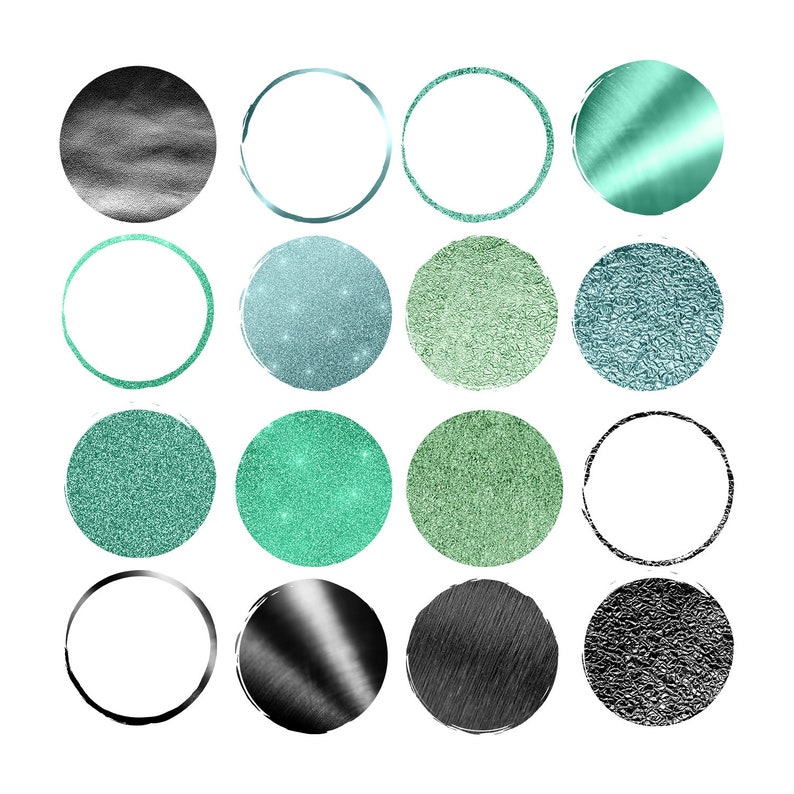 Metallic Circles Clipart, Glitter Circle Clip Art, Design Elements ...